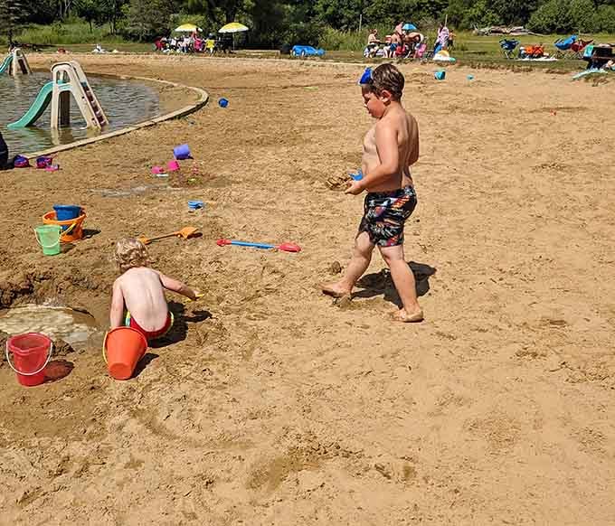 Kids building sandcastles in Ohio might sound unusual, but this beach makes it a delightful summer reality.