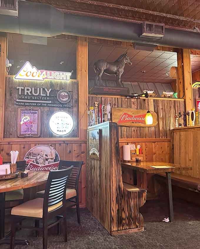 Cozy booths and vintage beer signs create the perfect backdrop for conversations that'll last longer than your meal.