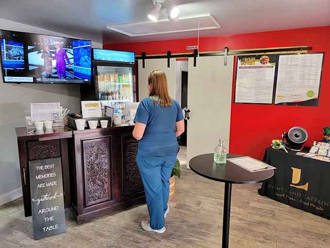 The order counter where dreams of jambalaya, étouffée, and perfectly seasoned seafood become delicious reality.