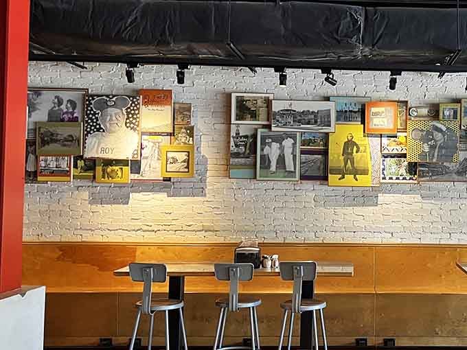 Vintage photographs and memorabilia line the walls, giving you something to contemplate while your food coma sets in.