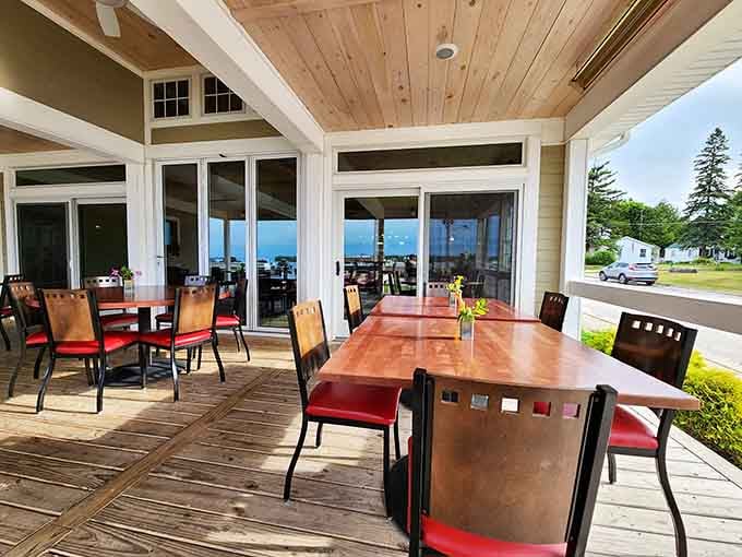 Les Cheneaux Culinary School's waterfront dining proves that good food tastes even better with this kind of backdrop.
