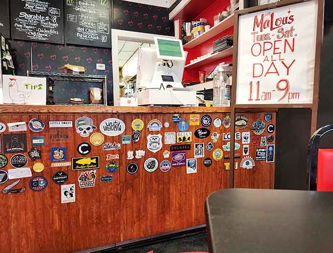 That sticker-covered counter tells the story of a beloved local spot that's earned every bit of praise.