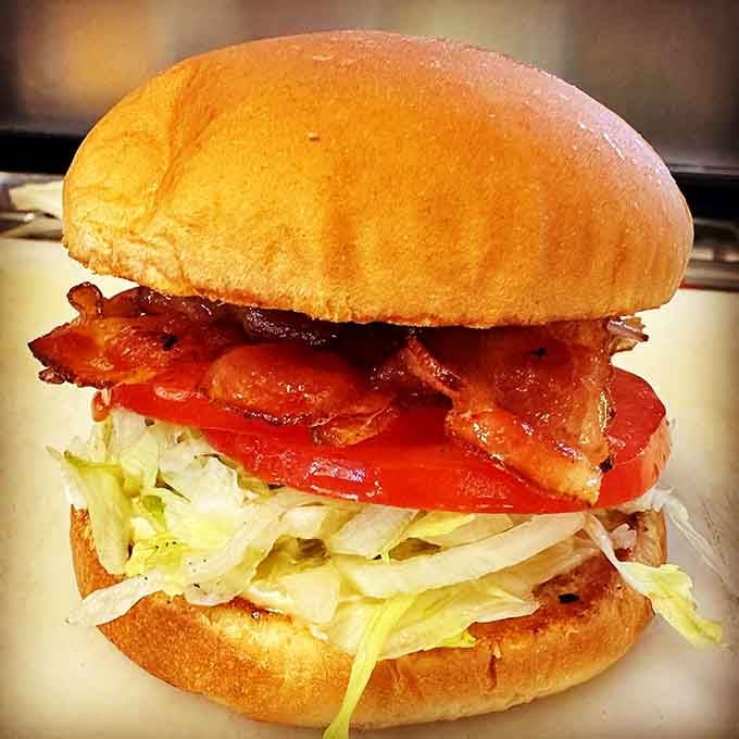 A BLT so loaded with bacon it deserves its own zip code and possibly a parade.