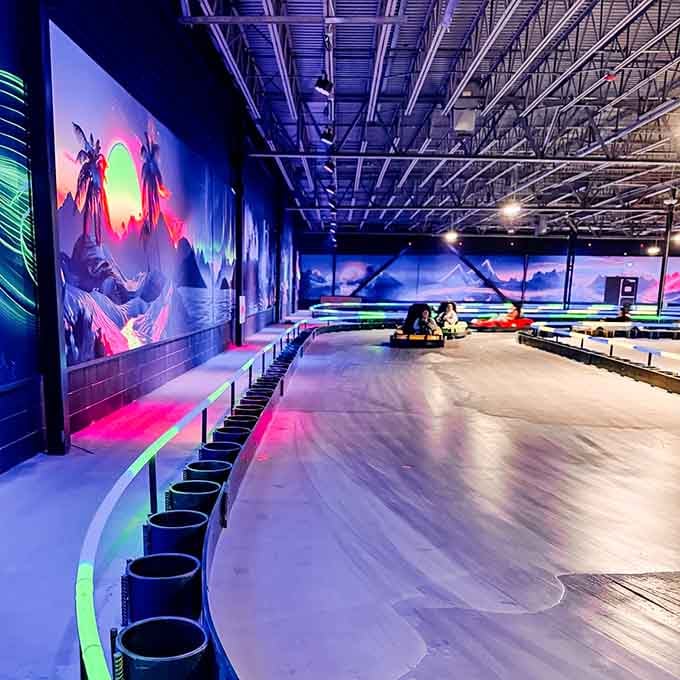 Go-kart track with murals so epic, you'll almost forget you're about to lose to a teenager.