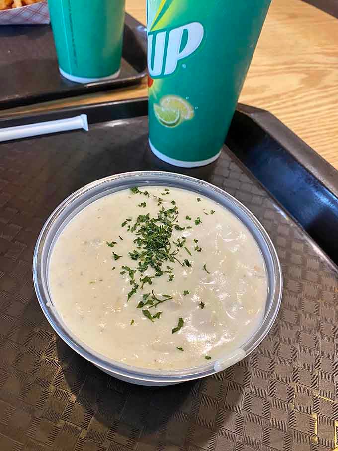 Clam chowder so creamy it makes you wonder why you ever bothered with the canned stuff at home.