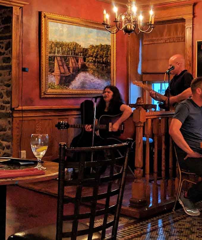 Live music adds the perfect soundtrack to your colonial-era dining experience without requiring period costumes.