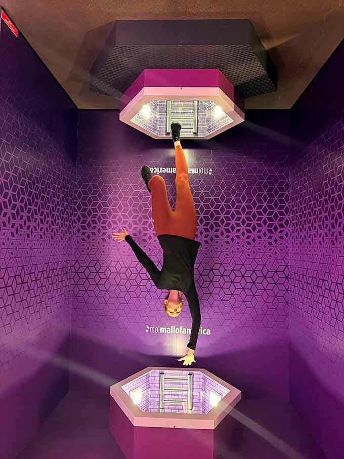 The Vortex Tunnel spins around you while you walk straight, creating the world's most disorienting trust fall with physics.