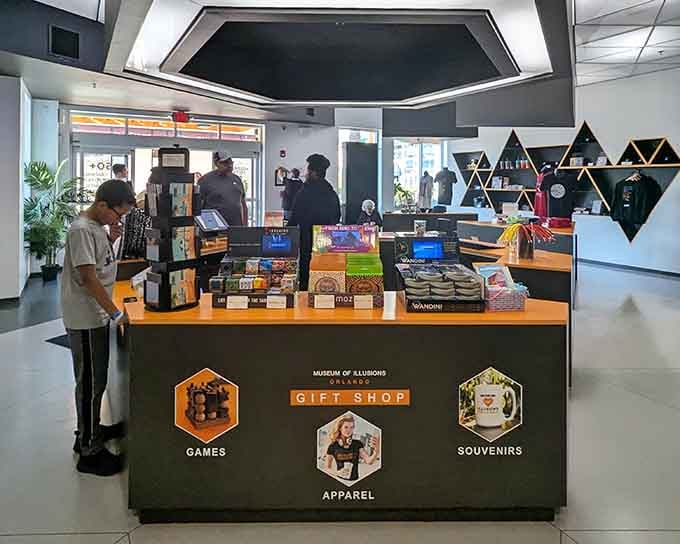 The gift shop offers puzzles and brain teasers for those who haven't had enough mental gymnastics already.