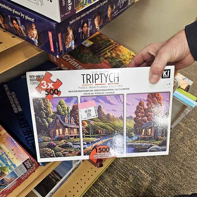 Puzzle sets offering 1,500 pieces of entertainment, because streaming services can't compete with hands-on satisfaction and scenic cottages.