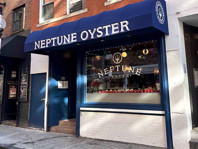 The iconic blue facade that's become a North End landmark, drawing seafood pilgrims from near and far.