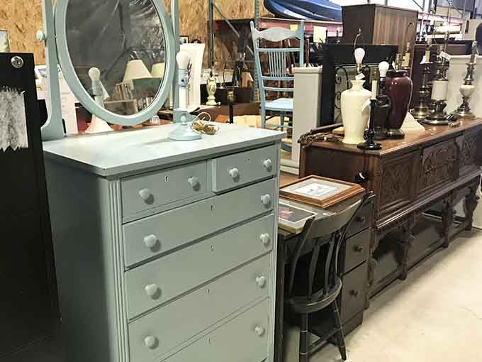 Furniture pieces await their second act, from charming dressers to sturdy chairs needing loving homes.