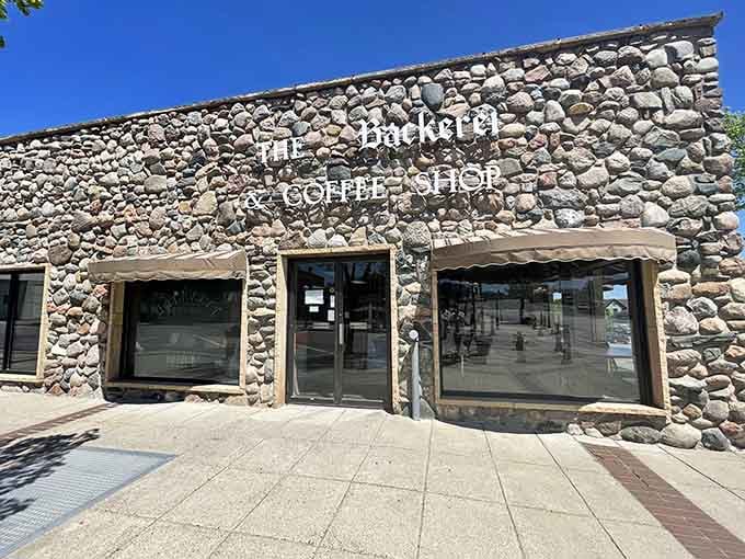 This cobblestone coffee shop looks like it wandered over from a Grimm Brothers fairy tale.
