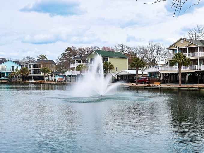 The fountain adds a touch of elegance to campground living, because why shouldn't camping be classy too?