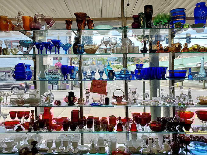 Depression glass catches light like edible rainbows, proving beautiful things emerged even from America's hardest economic times.