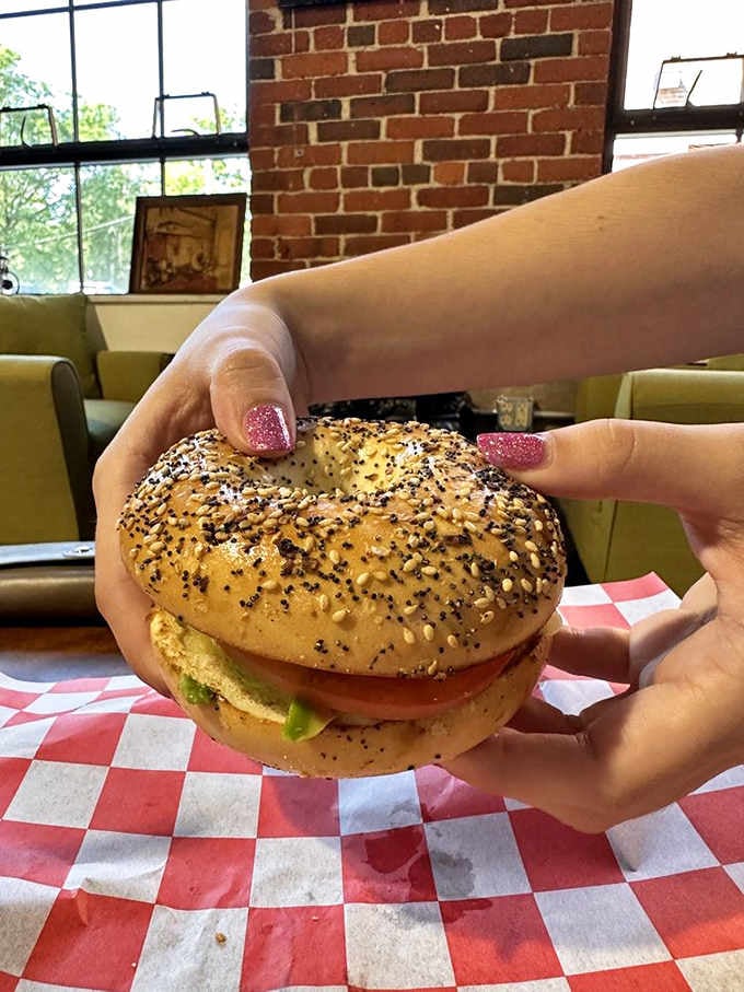 Everything bagels loaded with fresh toppings prove that breakfast sandwiches are the ultimate comfort food any time.