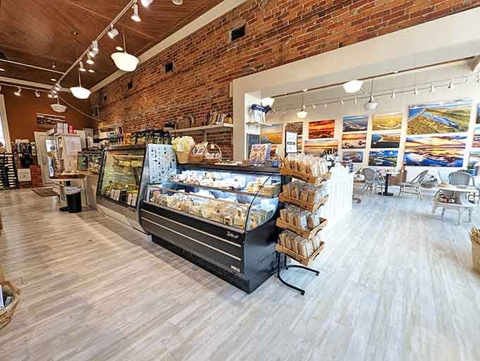 Exposed brick and local goods create the kind of shopping experience Amazon will never quite replicate.