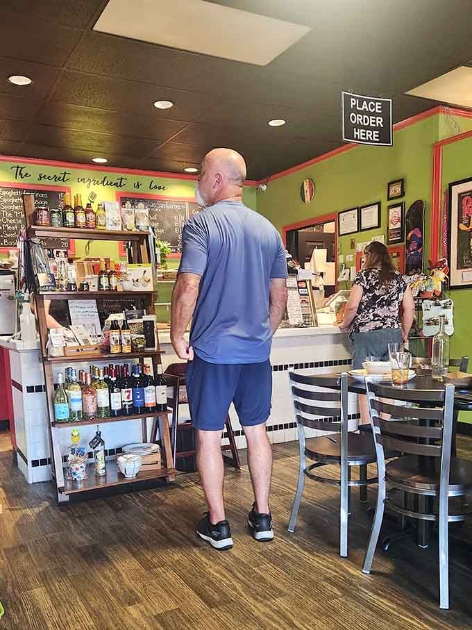 The counter where orders happen and dreams of carb-loaded happiness begin their delicious journey from kitchen to your waiting table.