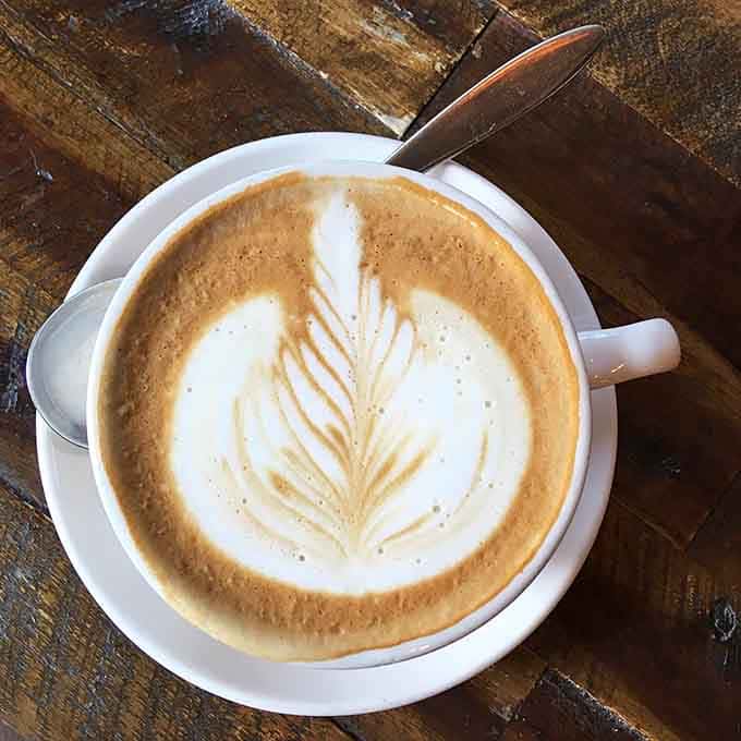 That latte art is almost too pretty to drink, but you'll get over it after the first sip.