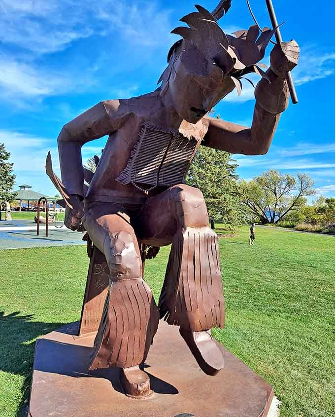 The Niimi statue captures motion and tradition in bronze, reminding us that every culture has its own giants.