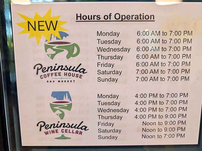 Early morning to evening hours ensure your coffee cravings get satisfied whenever inspiration or desperation strikes hard.