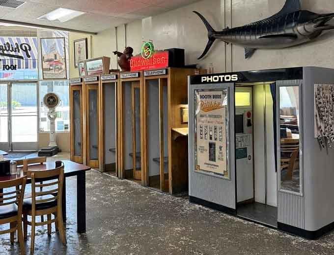 An actual photo booth stands ready to capture your post-sandwich glow, because some moments deserve more than a blurry phone pic.