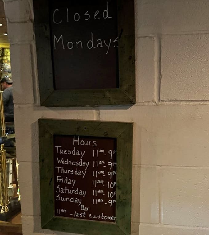 Closed Mondays gives the pitmasters a break, which means they're fresh for your Tuesday brisket emergency.