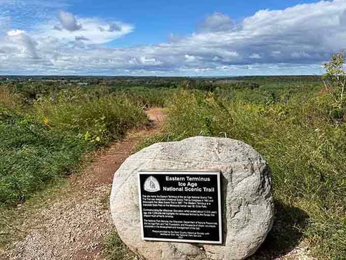 The Ice Age Trail's eastern terminus, where geological history meets your hiking boots.