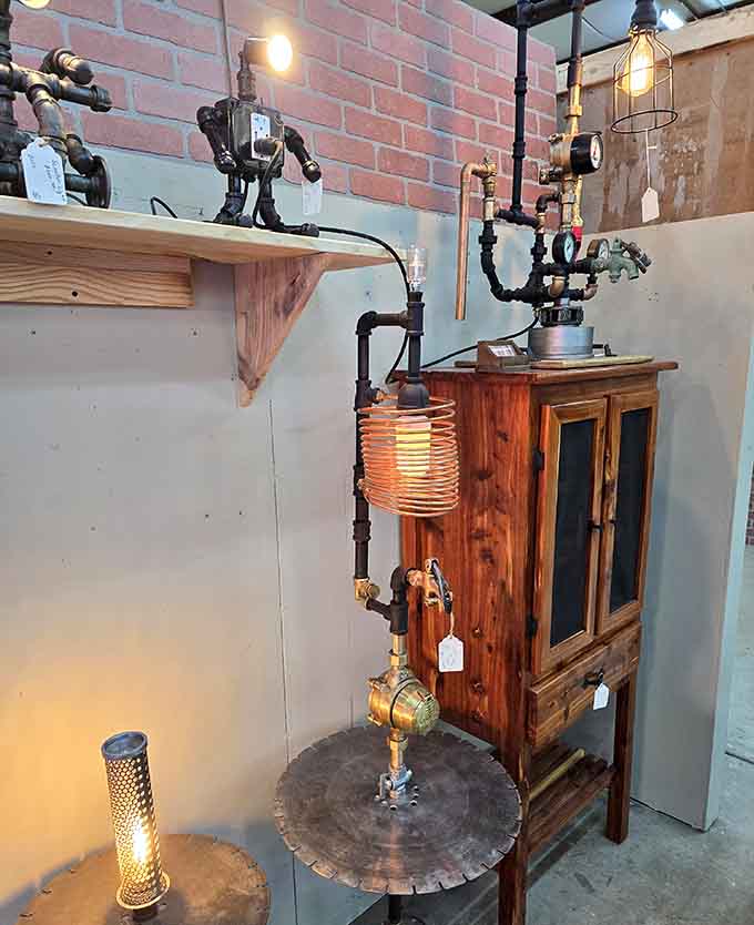 Steampunk meets functionality in these industrial lamps, because who says lighting can't be conversation-starting sculpture too?