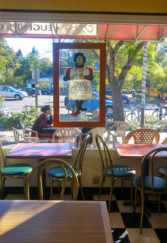 Window seats offer prime people-watching real estate while you work your way through multiple scoops of pure contentment.