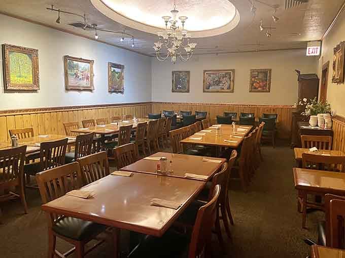 Clean, spacious dining room where the only thing more plentiful than seating is the food waiting for you.