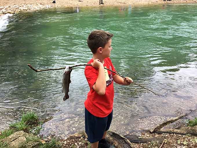 Nothing beats the pride on a young angler's face after landing their first trout in these crystal-clear Ozark waters.