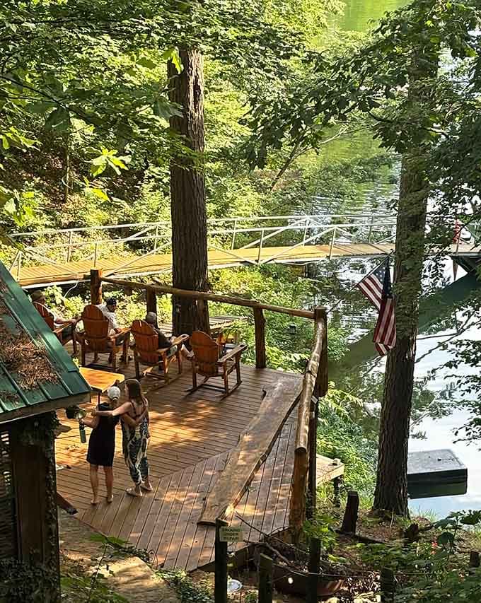 The dock area where you can pretend you're in a lakeside resort, except this one's literally carved by nature.