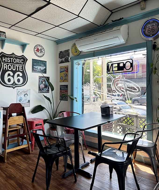 Window seats offer prime people-watching real estate while you contemplate whether you ordered too much food. Spoiler: you didn't.