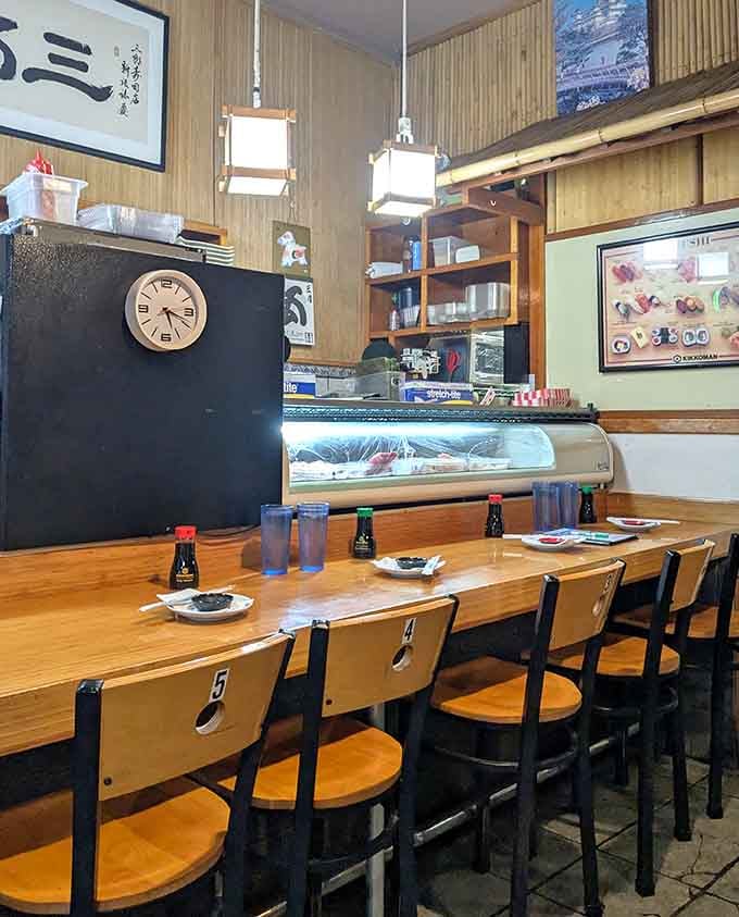 Numbered seats at the bar make ordering easy while you watch skilled hands create edible masterpieces.