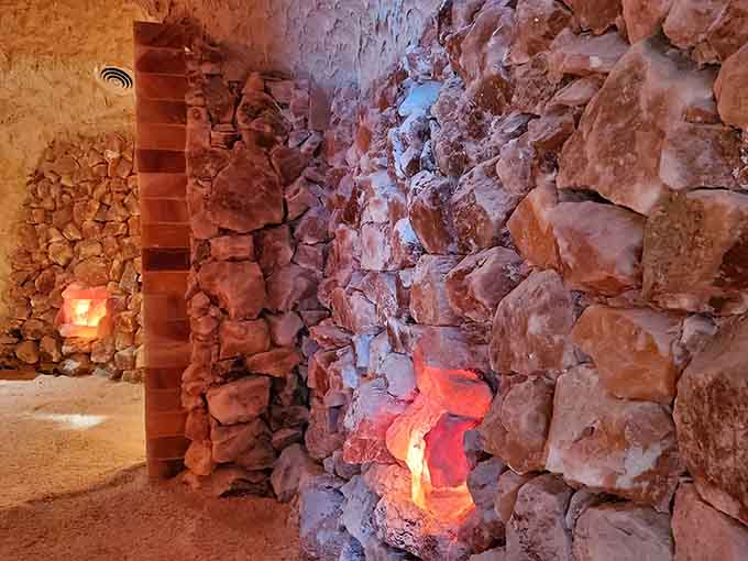 Natural salt formations creating an otherworldly landscape that's somehow more relaxing than any beach you've visited.