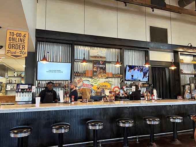 The counter area features bar seating and a full view of the ordering station for those who like watching magic.