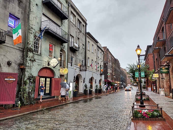 Cobblestones and converted warehouses create River Street's unique character that cameras love and high heels definitely don't.
