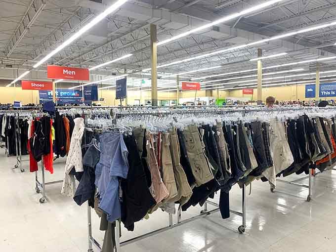 Men's shorts in every pattern imaginable, because apparently someone out there loves plaid pajama bottoms as daywear.