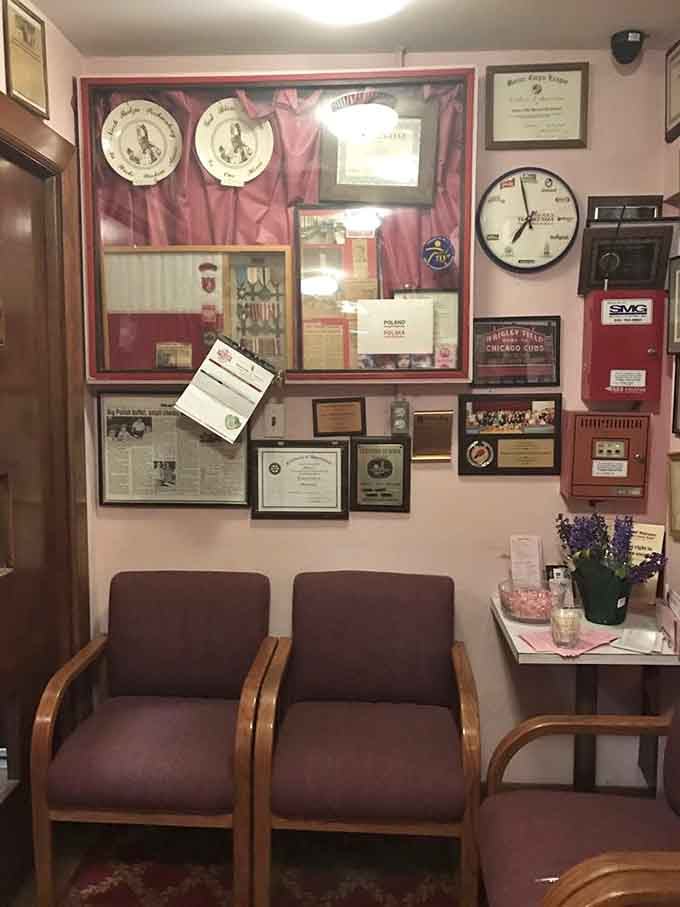 The waiting area displays decades of awards and recognition, proof that consistency and quality never go unnoticed.