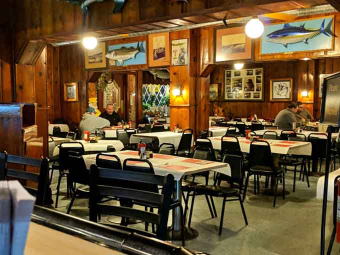 Real people enjoying real crabs in a real crab house, exactly as Maryland intended this experience to be.