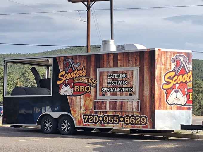 The Scooter's food truck brings smoky salvation to festivals and events, spreading barbecue joy beyond the Georgetown mountain home base.
