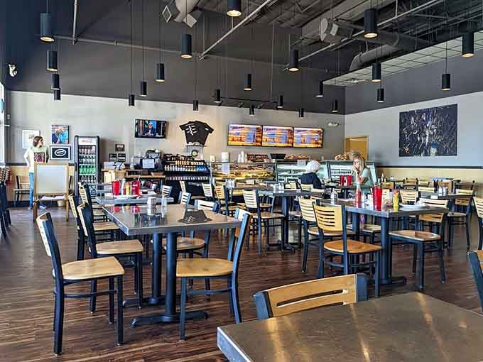 Natural light and comfortable seating prove that strip mall restaurants can absolutely nail the dining experience.