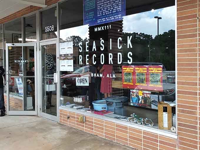 A photo booth styled like vintage record kiosks, where memories get made between the bins and turntables.