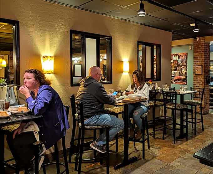 Real people enjoying real food in a real restaurant, which somehow feels refreshing in today's overly curated world.