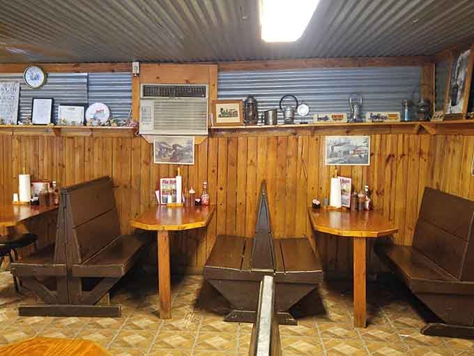 Booth seating that invites you to settle in, get comfortable, and forget about your diet completely.