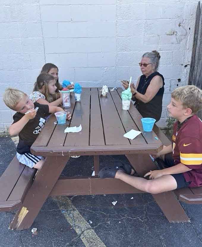 Outdoor seating, happy faces, and melting ice cream racing against time: summer in its purest, sweetest form.