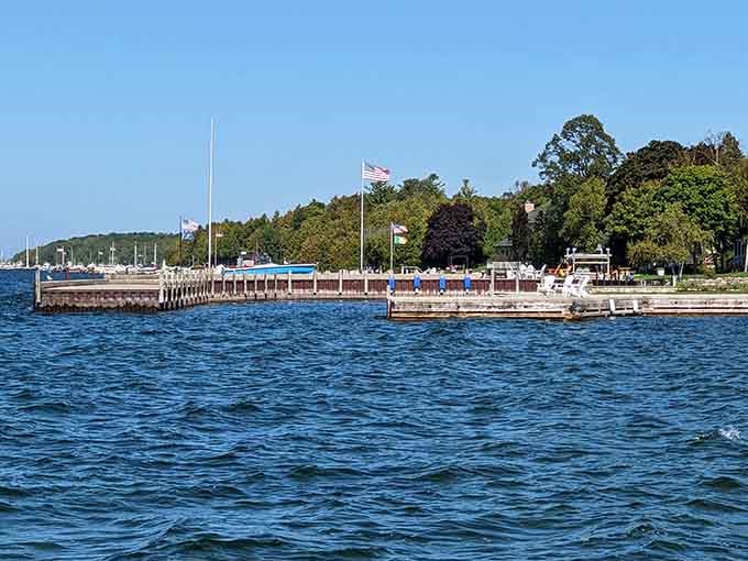 The marina's calm waters and sturdy docks prove that paradise doesn't require palm trees, just good Wisconsin engineering.