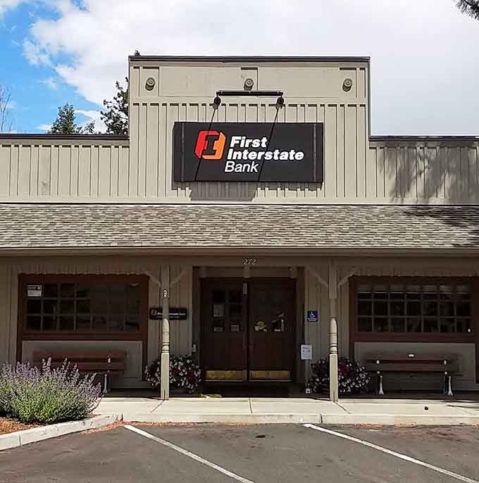 First Interstate Bank maintains that Western aesthetic because even financial institutions get into the spirit around here.