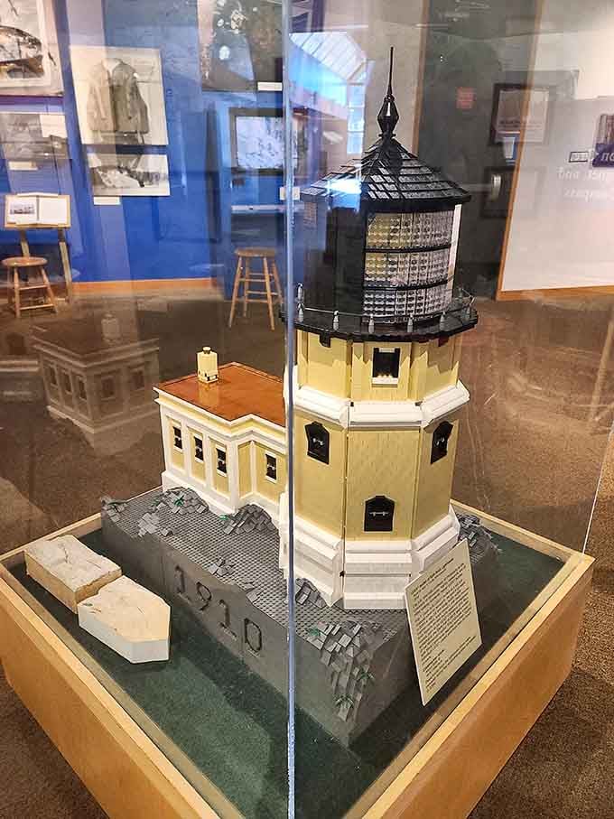 This detailed miniature replica helps visitors appreciate the lighthouse's construction before they explore the real thing up close.