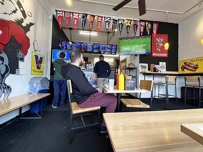 Real people enjoying real food in a real place, no filters or fancy presentations required here.